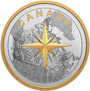العملة المعدنية: 50 Dollars (Canadian Passages - Compass rose over a ...