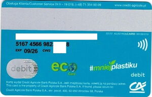 Bank Card: Motorcycle (Credit Agricole Bank Polska, PolandCol:PL-MC-0719