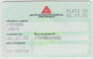 Carte fonctionnelle: Průkaz pojištěnce - VZP (Insurance, République ...