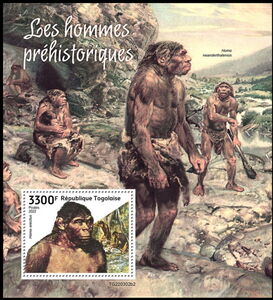Stamp: Prehistoric Humans (Togo(Prehistoric Humans (2022)) Col:TG 2022. ...