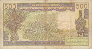 Banknote: 500 Francs (West African States(H for Niger) Wor:P-606 Ha