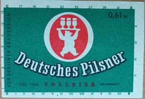 Drink Label: Deutsches Pilsner Vollbier (VEB Berliner Brauereien VEB GK ...