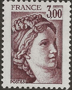 Sello: Sabine (Francia(Sabine) Yt:FR 1979a,Mi:FR 2090v 📮
