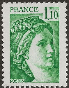 Sello: Sabine (Francia(Sabine) Yt:FR 2058b,Mi:FR 2171Av 📮