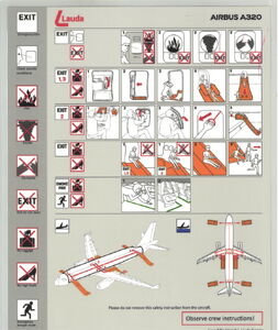 Safety Card: Airbus A320 (Lauda Europe, MaltaCol:LDA-MT-0001