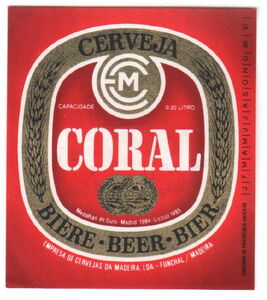 Drink Label: Coral Cerveja (Empresa de Cervejas da Madeira, PortugalCol ...