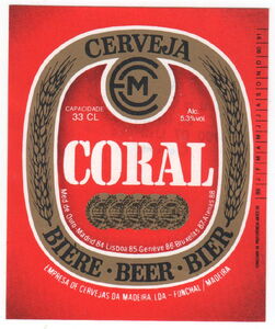 Drink Label: Coral Cerveja (Empresa de Cervejas da Madeira, PortugalCol ...