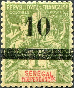 Stamp: Type Groupe - New Value Overprint (Senegal(Navigation and ...