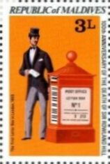 Stamp: First Mailbox, London (1855) (Maldives(Death Centenary of Sir ...