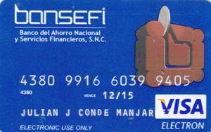 Tarjeta de Banco: Bansefi (Banco del Ahorro Nacional y Servicios ...