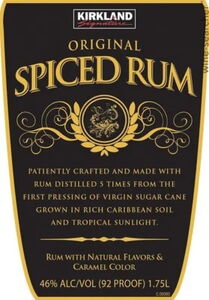 Drink Label: Kirkland Spiced Rum (Sazerac Co., United States of ...