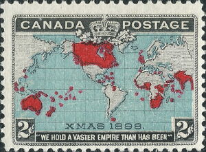 Stamp: Map of the British Empire in 1898 (Canada(Christmas 1898 : The ...