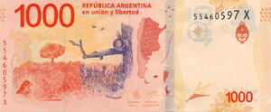 Banknote: 1,000 Pesos (Argentina(2013-2021 ND Issue) Wor:P-366d.1 💴