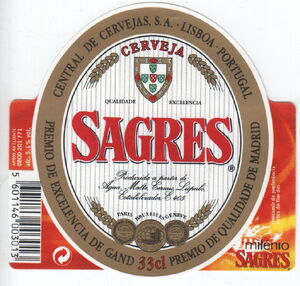 Drink Label: Sagres Cerveja (Central de Cervejas S.A, PortugalCol:PT ...