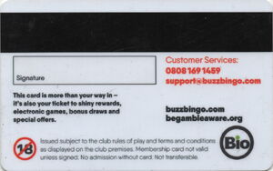 Functional Card: Buzz Bingo (Lottery and Gambling, United Kingdom of ...