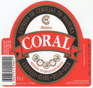 Drink Label: Coral Cerveja (Fábrica de cervejas e Refrigerantes João ...