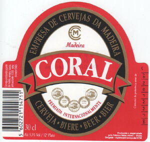 Drink Label: Coral Cerveja (Fábrica de cervejas e Refrigerantes João ...