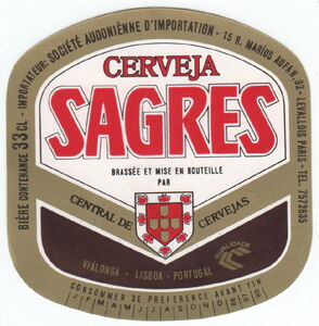 Drink Label: Sagres Cerveja (Central de Cervejas S.A, PortugalCol:PT ...