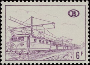 Stamp: Railway Stamp: Electric locomotive type 122 (Belgium(Railway ...