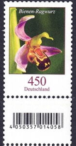 Stamp: Bee orchid (Ophrys apifera) (Germany, Federal Republic(Flowers ...