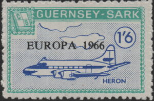 Stamp: Europa 1966, Aircraft "Heron" (Guernsey, Sark: Private Post ...