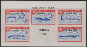 Stamp: Europa 1966, Aircraft Souvenir Sheet (Sark: Private Post Offices ...