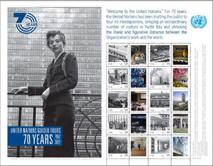 切手: Guided Tours of UN, 70 Years (国際連合 ニューヨーク(Guided Tours of UN, 70 ...