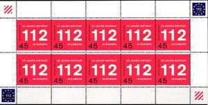 Stamp: 25th Anniversary of the 112 European Emergency Number (Germany ...