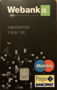Bank Card: Webank (Banca Popolare di Milano, ItalyCol:IT-MS-0126