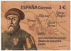 Stamp: Álvaro de Saavedra Cerón, Explorer (SpainEdi:ES 5617,Col:ES 2022 ...
