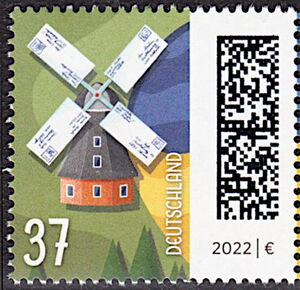 Stamp: Letter as Windmill (Germany, Federal Republic(World of the ...