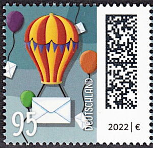 Stamp: Letter as Hot Air Balloon (Germany, Federal Republic(World of ...
