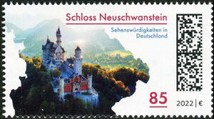 Stamp: Neuschwanstein Castle, Bavaria (Germany, Federal Republic ...