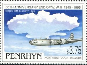 Stamp: Aircraft (Penrhyn(50th Anniversary of the End of World War II ...