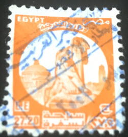 Stamp: 'Egypt's Renaissance' statue, Cairo (Egypt: Revenue StampsCol:EG ...