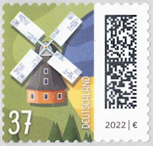 Stamp: Letter as Windmill (Germany, Federal Republic(World of the ...