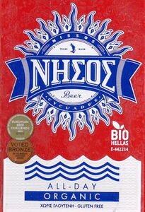 Drink Label: Nissos (Cyclades Microbrewery at Tinos Island, GreeceCol ...