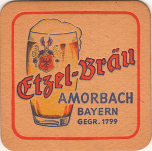 Sous-bock de bière: Etzel Bräu (Brauerei Etzel, Allemagne, République ...