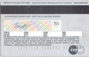 Bank Card: Princess Cruises - Payroll Card (BankAtlantic, United States ...