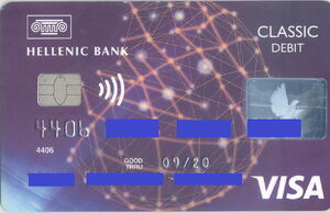 Bank Card: Classic Debit (Hellenic Bank, GreeceCol:GR-VI-0658