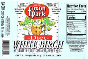 Drink Label: Foxon Park Diet White Birch (Foxon Park Beverage Inc ...