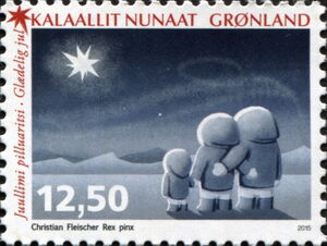 Stamp: Inuit family (Greenland(Christmas 2015) Mi:GL 710,Sn:GL 712,Yt ...