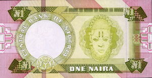 Banknote: 1 Naira (Nigeria(1984-2022 Issue) Wor:P-23b