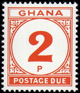 Stamp: Large Centre Numeral (Ghana(Postage Due Stamps (1981)) Sn:GH J21 ...