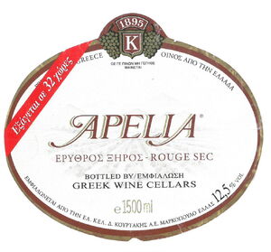 Drink Label: Apelia, Rouge Sec (Greek Wine Cellars D.Kourtakis S.A ...
