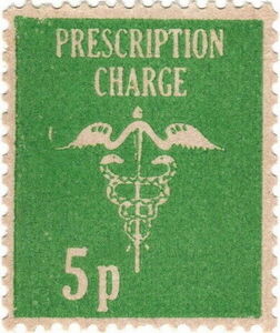 Stamp: Caduceus (winged staff entwined by two serpents) (United Kingdom ...