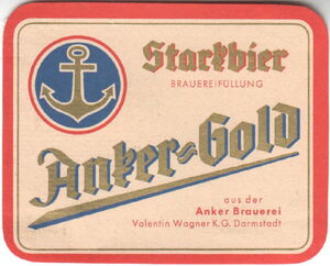 Drink Label: Anker Gold Starkbier (Anker Brauerei, Darmstadt, Germany ...