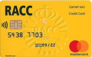 Bank Card: RACC amarillo (Banco de Sabadell, SpainCol:ES-MC-0292.02