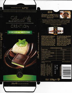 Chocolate Wrapper: Lindt Creation Dark Coulis de Menthe (Lindt ...