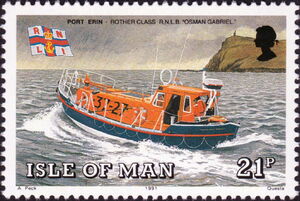 Stamp: Rother Class Lifeboat "Osman Gabriel", Port Erin (Isle of Man ...